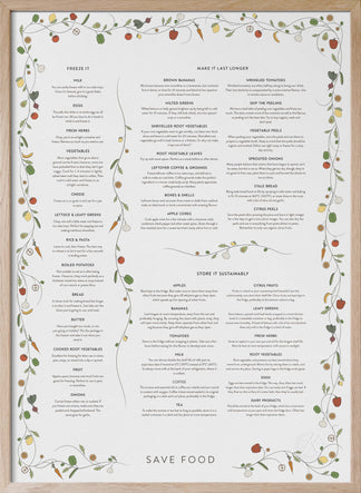 Kunskapstavlan® Save Food Poster - Smart Tips to Reduce Food Waste ...