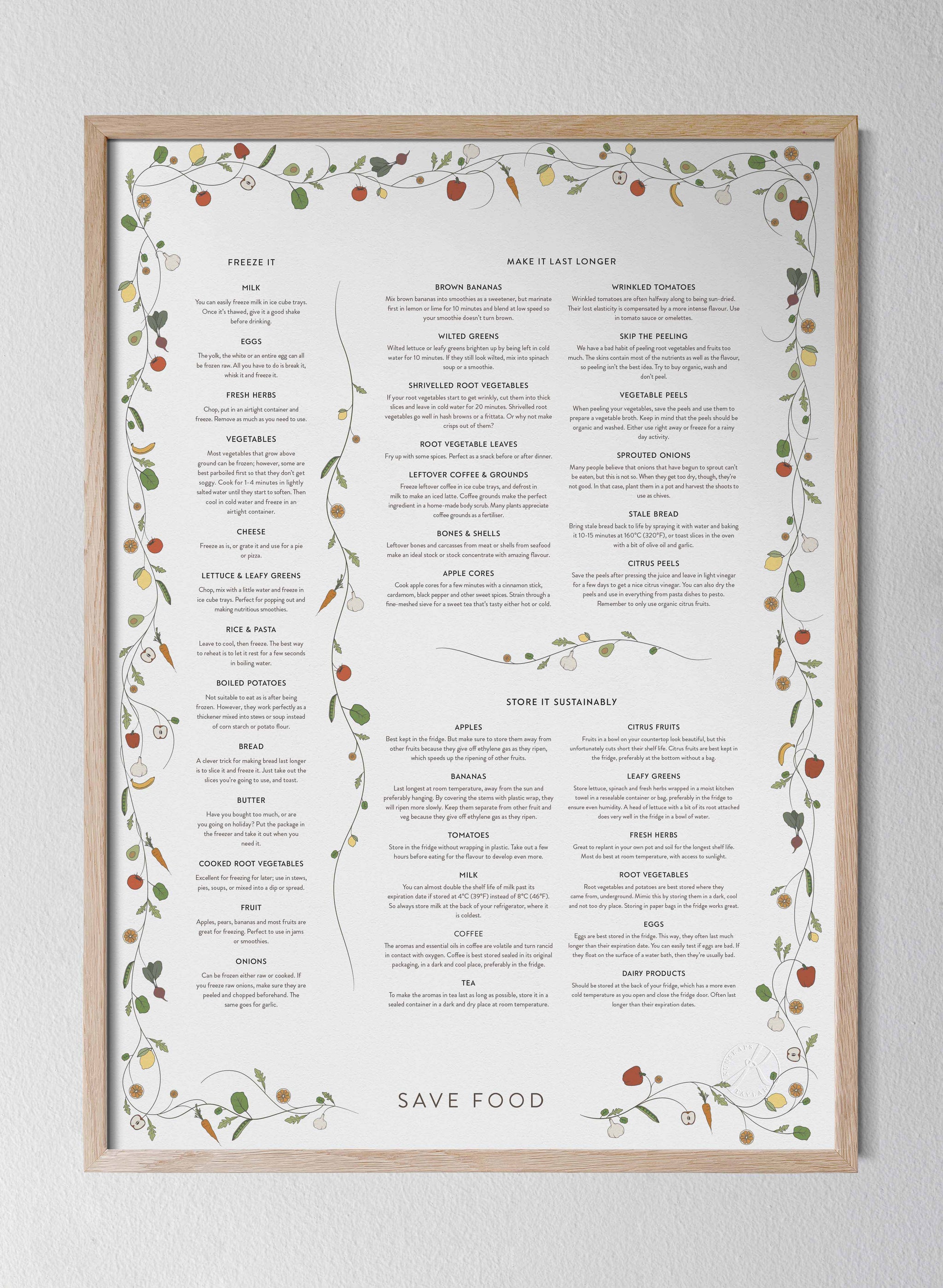 Kunskapstavlan® Save Food Poster - Smart Tips to Reduce Food Waste ...